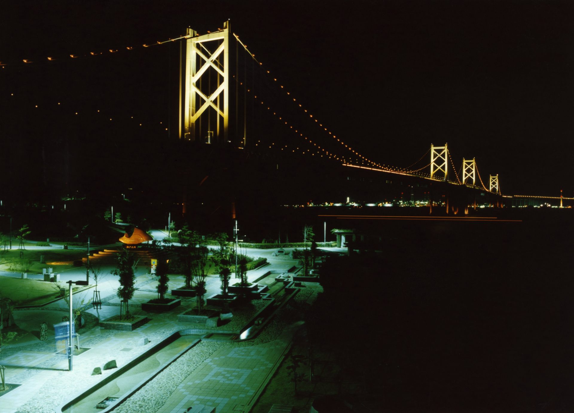 A spectacular view from the top of the bridge out over a score of ...